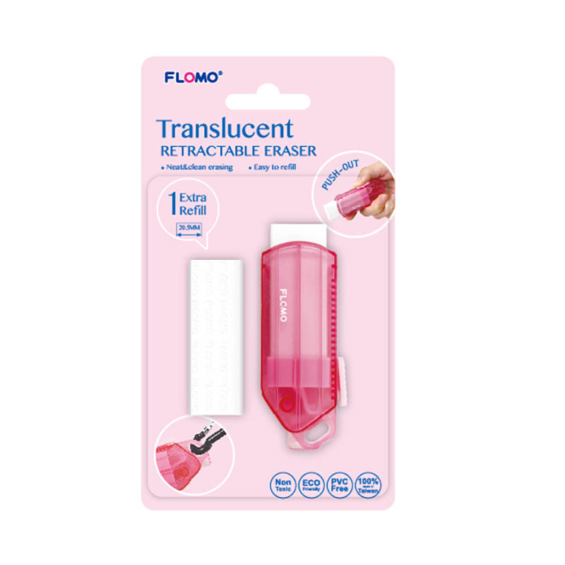 FF-R2101K2 Translucent Retractable Standard Eraser Set,1 pc and 1 ...